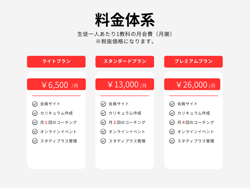 受講料について - 東大コーチング｜完全オンライン、東大品質の個別指導と学習管理
